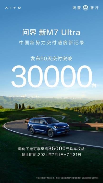 问界新M7 Ultra：50天破3万交付，国民SUV领跑新势力！_搜狐汽车_搜狐网