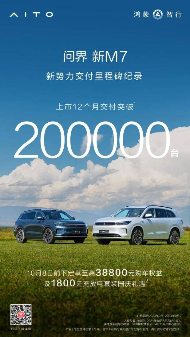 12个月20万辆，“国民SUV”问界新M7持续刷新销量纪录_搜狐汽车_搜狐网