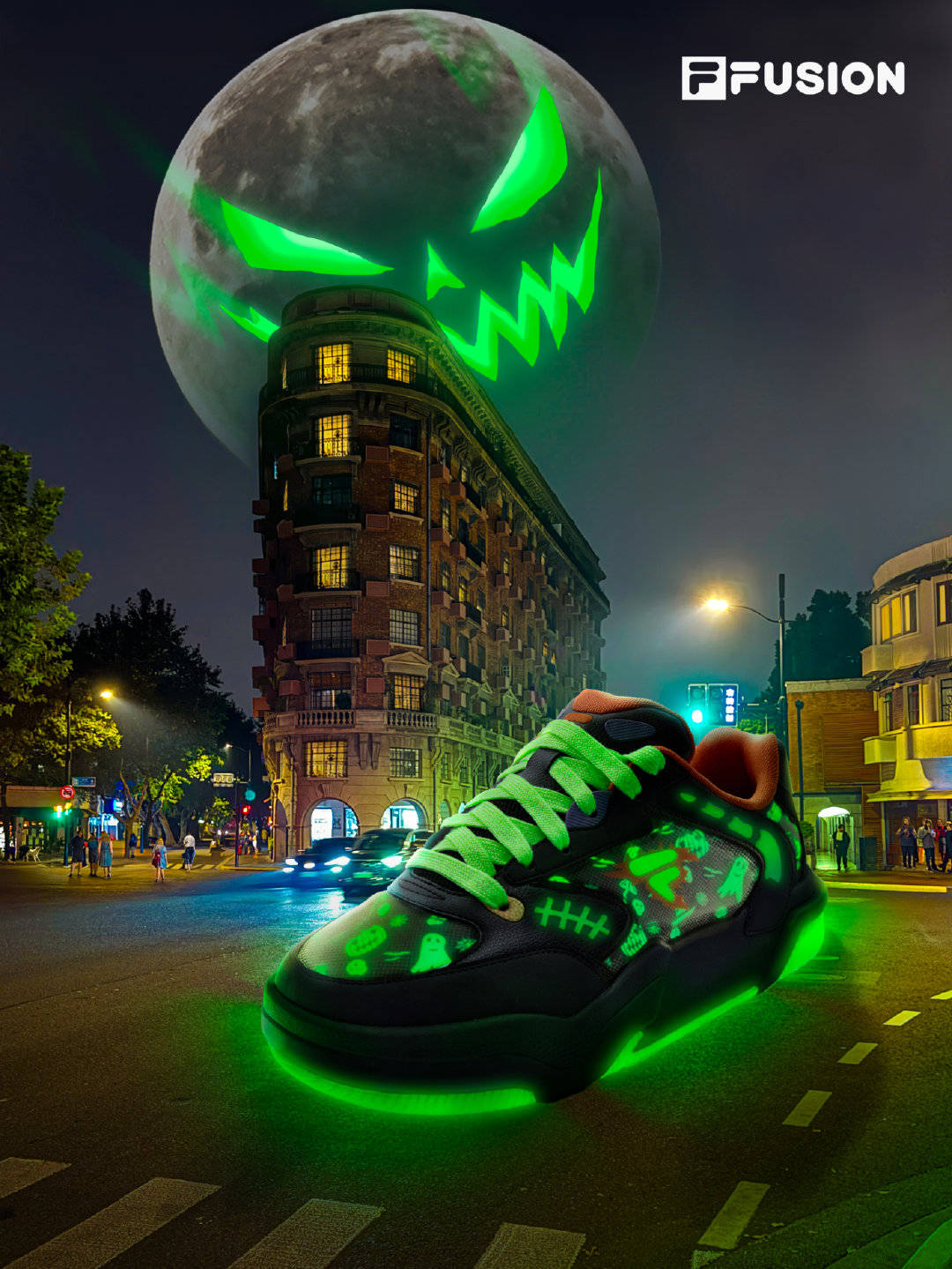 FILA FUSION GRIND HALLOWEEN 万圣夜光跃板鞋_年轻人_穿着_品牌
