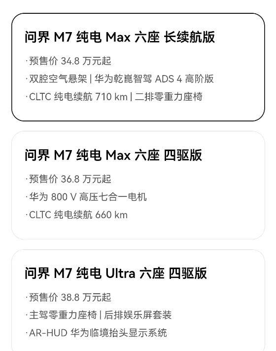 28.8万起，全新问界M7 开启预定，理想L6/L7松口气_搜狐汽车_搜狐网