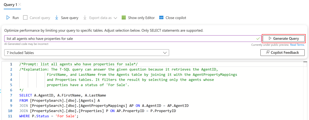 Copilot for SQL Azure 开启内部预览_数据库_管理_服务