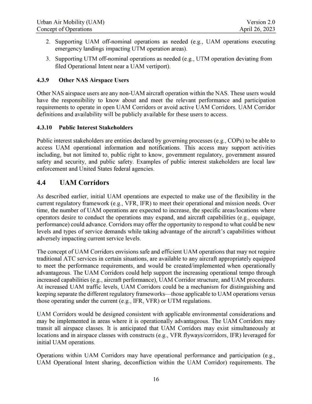 美国联邦航空管理局：城市空中交通 (UAM) 运营概念V2.0（英）_操作_环境_支持