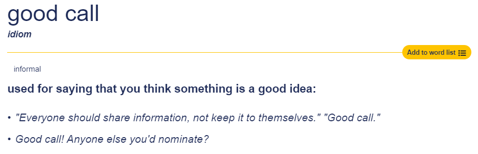 老外常说的「good call」是什么意思？_口语_it_think