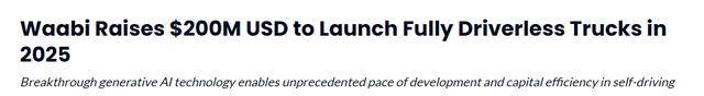 英伟达参投的这家AI初创公司 宣称明年就能推出无人驾驶卡车_Waabi_自动_技术