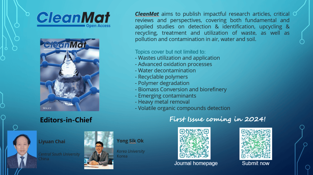 CleanMat 首届青年编委招募_期刊_学术_研究
