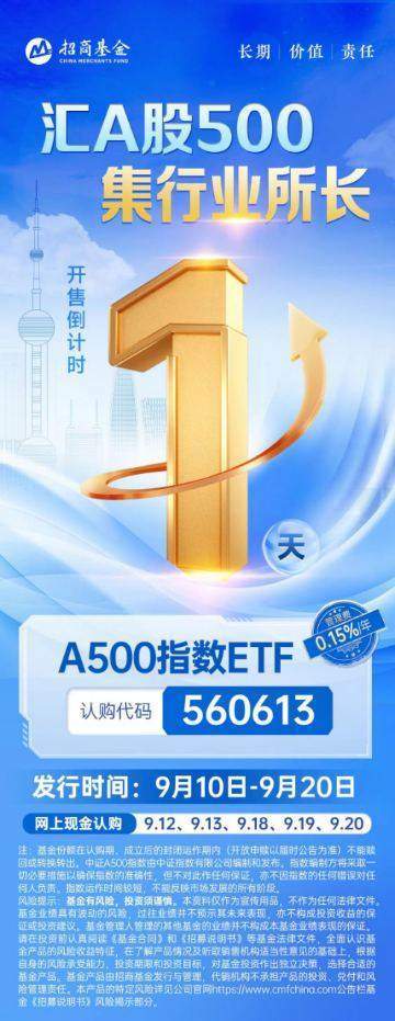 助力指数化投资高质量发展 招商基金旗下A500指数ETF（认购代码：560613）9月10日发行_中证_行业_市场
