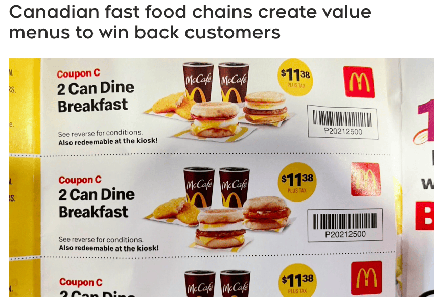 加拿大人没钱了！快餐巨头纷纷推"穷鬼套餐"_Barnier_顾客_男子