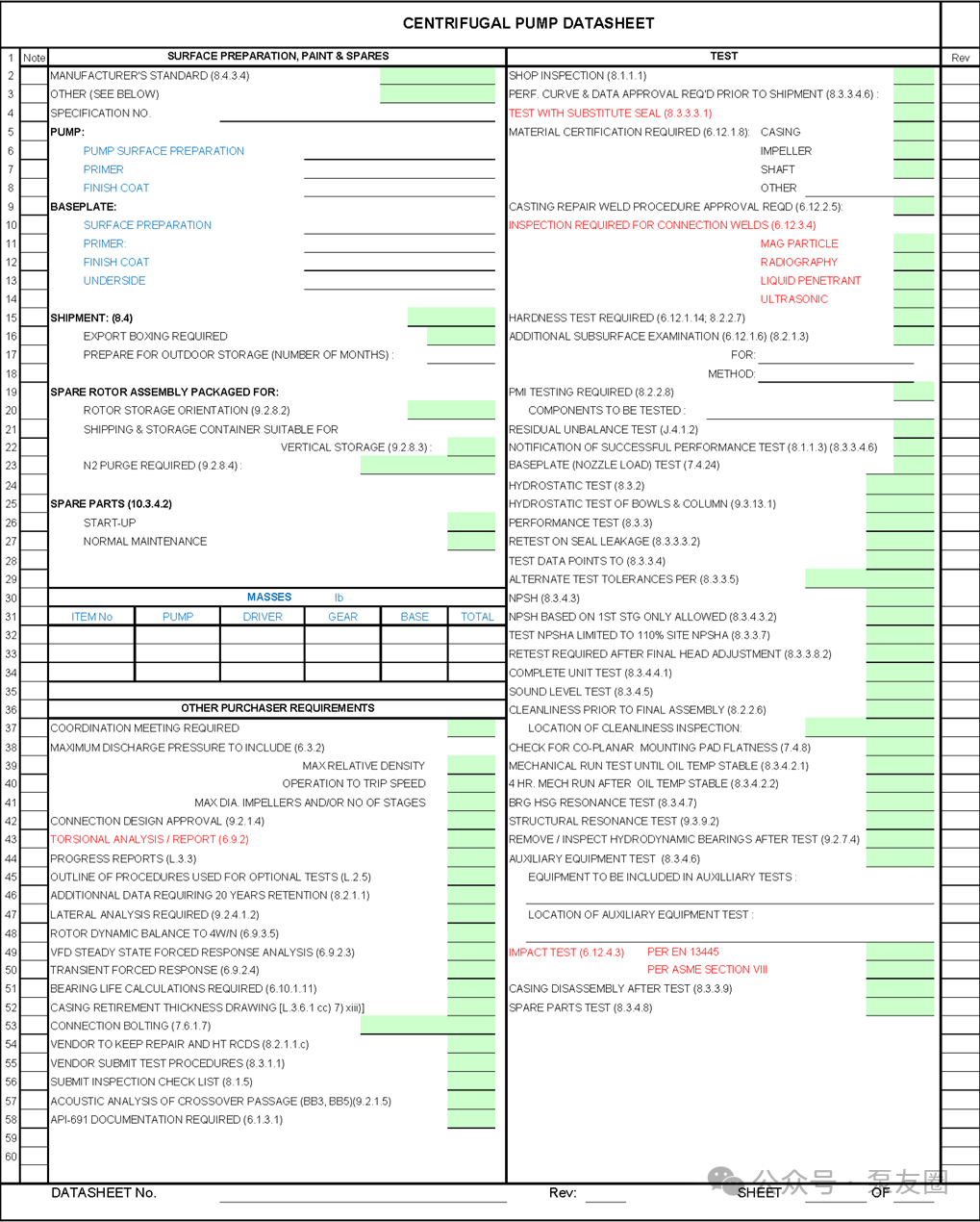 全网首发 | API 610第12版标准解读第19期（中英文对照）(完结）_Sheets_and_the