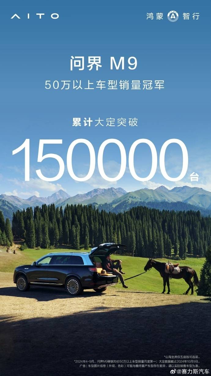 赛力斯：问界M9累计大定突破150000台