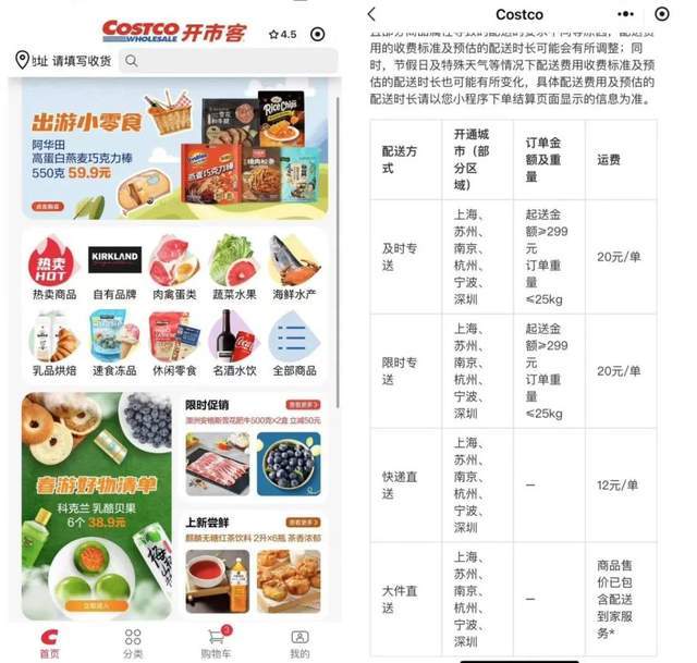 Costco中国“另辟蹊径”做电商_配送_运费_门店