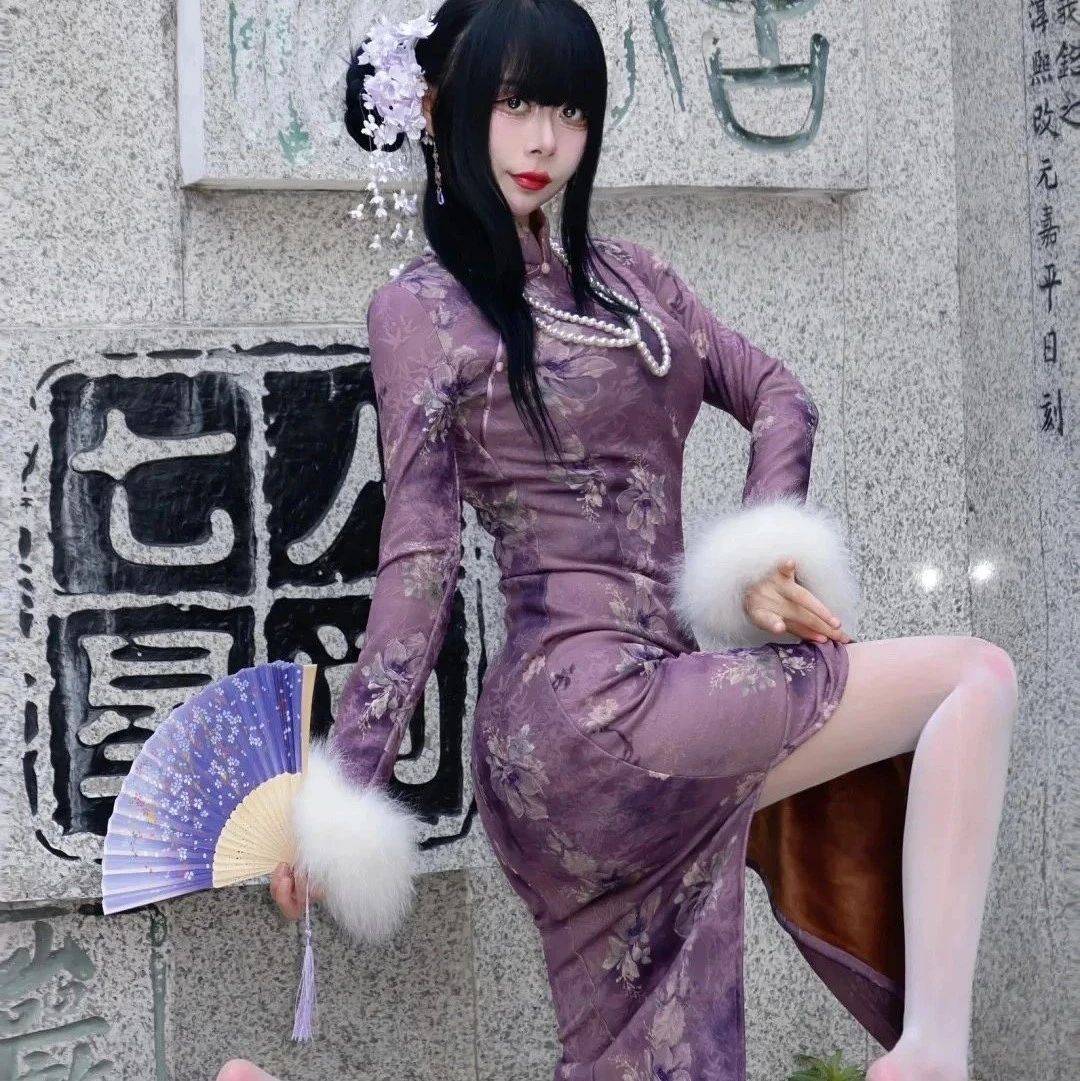 中华娘Cos，0D旗袍，这御姐风真的爱了_安原_姐姐_红薯